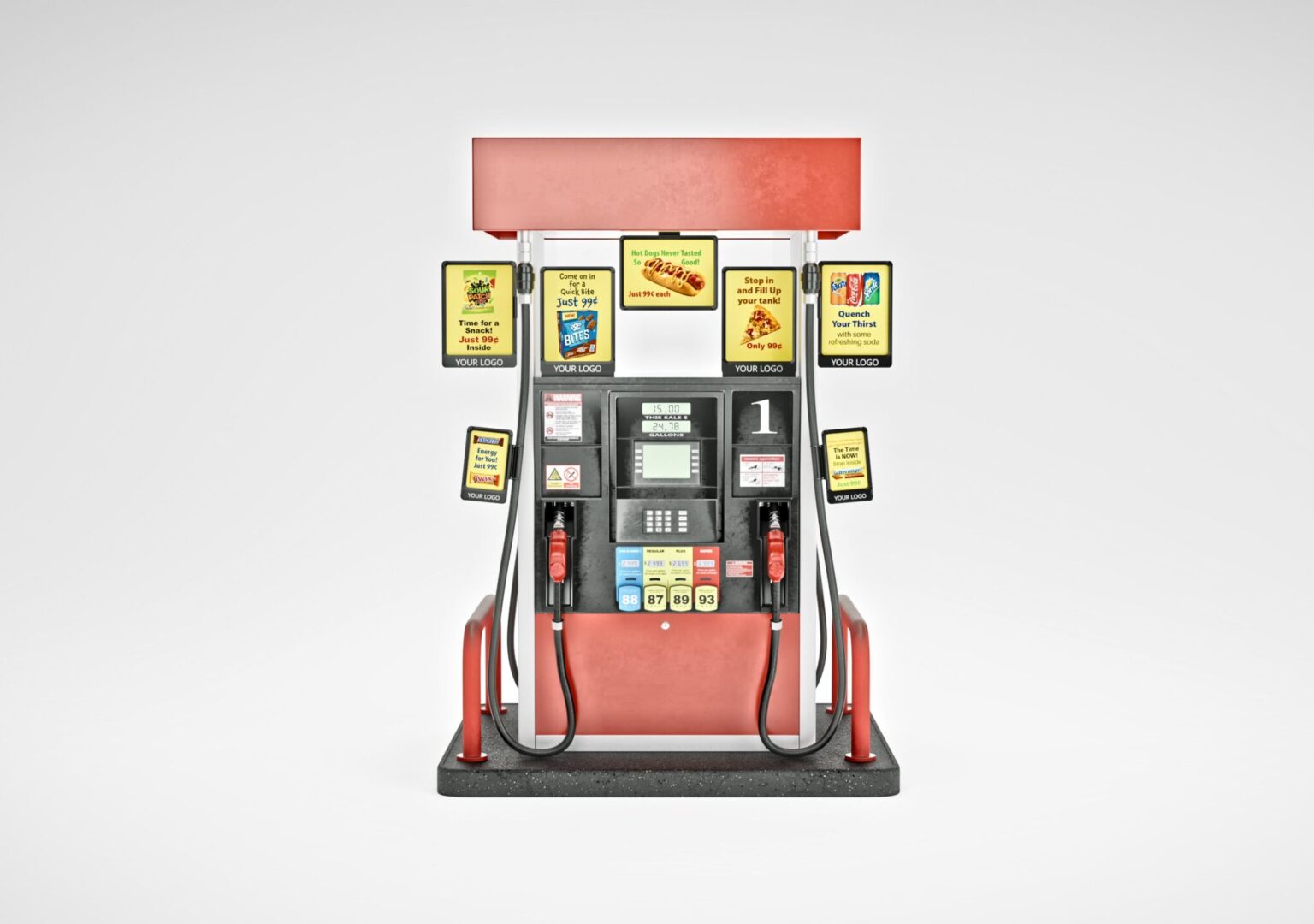 New Pivoting Pole Banner Mounting System, Gas Pump Frames